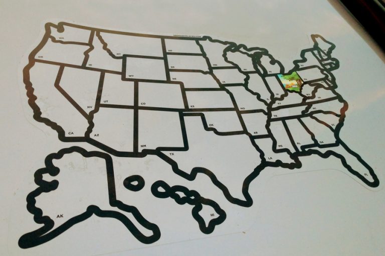 The State Sticker Map - Tracking Our Journey Across The U.S. - Day 113